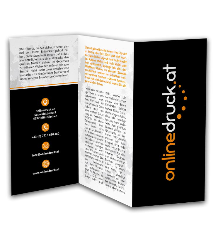 Folder DIN LANG - Druckvariante: beidseitig bedruckt | Format: DIN Lang ...